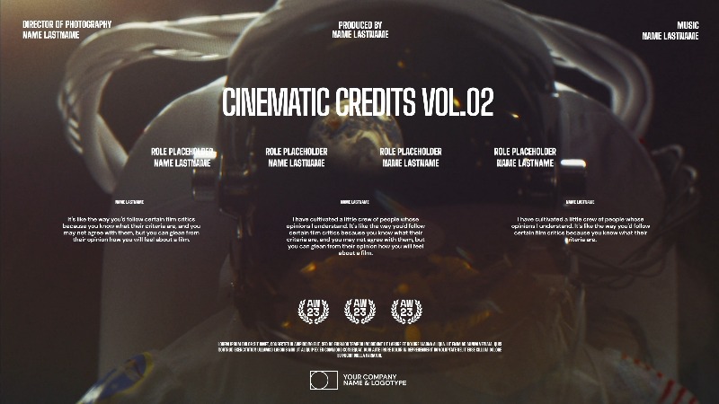 Cinematic Credits Template Pack video templates | Artlist
