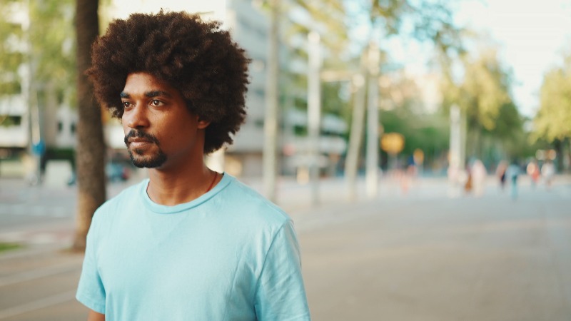 Man, Afro Haircut, Portrait, Trees by Andrii Nekrasov – Stock Footage ...