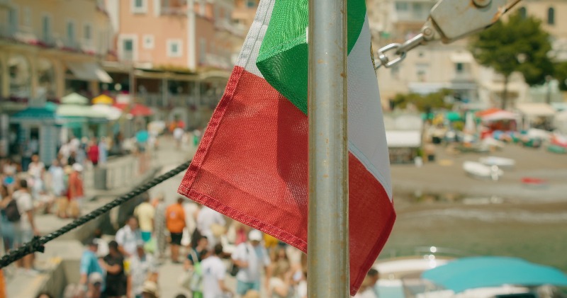 Capri, Flag, Ferry, Italy by Igor Tichonow – Stock Footage | Artlist