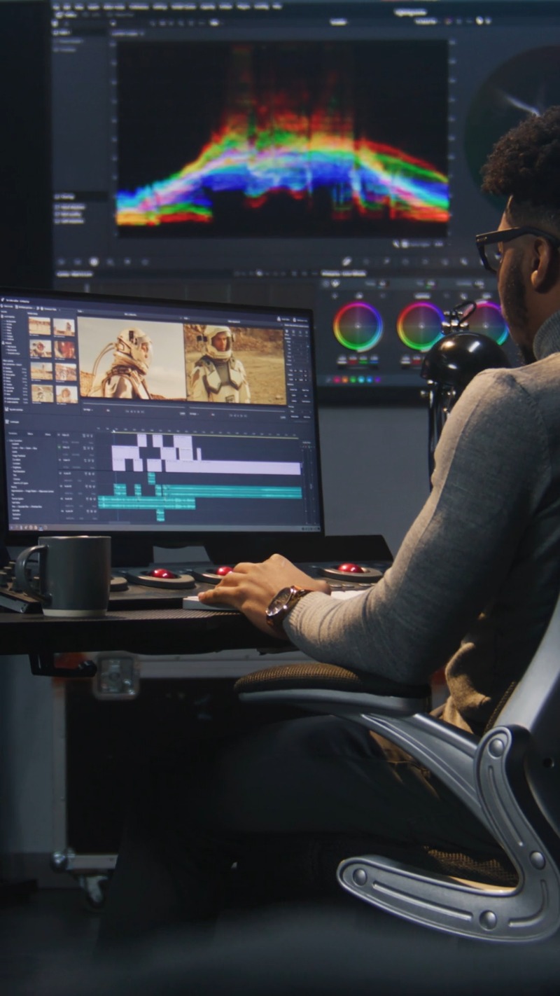 Color Grading, Vertical Format, Studio, Desk by Frame Stock Footage ...