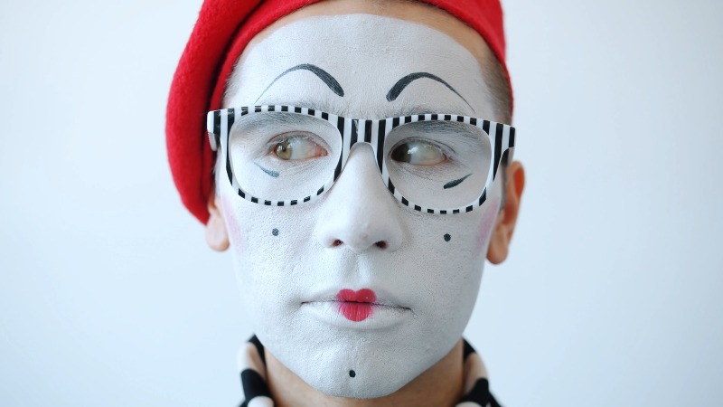 Costume, Clown, Mime Artist, Eyes by VITALY GARIEV – Stock Footage ...