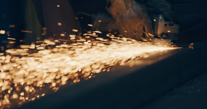 Grinding, Sparks, Machinery, Manufacturing by Film spirits – Stock ...