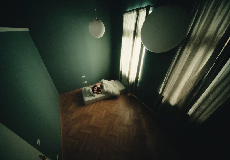 Isolated, Woman, Empty Room, High Angle by MXR Productions – Stock ...