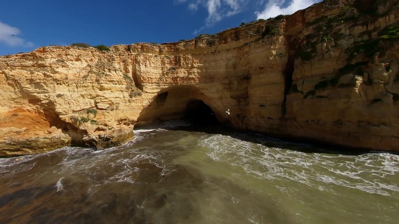Cave, Birds, Praia De Vale Covo, Fpv by Petr Andreev – Stock Footage ...