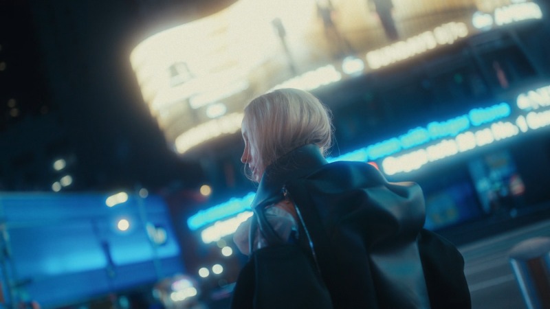 Woman, Times Square, New York, Neon Signs by Haonan Huang – Stock ...