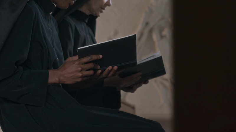 Woman, Nuns, Reading, Holy Book by AnnaStills – Stock Footage | Artlist