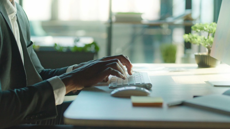 Man, Typing, Computer, Desk by Nazarii Ortynskyi – Stock Footage | Artlist